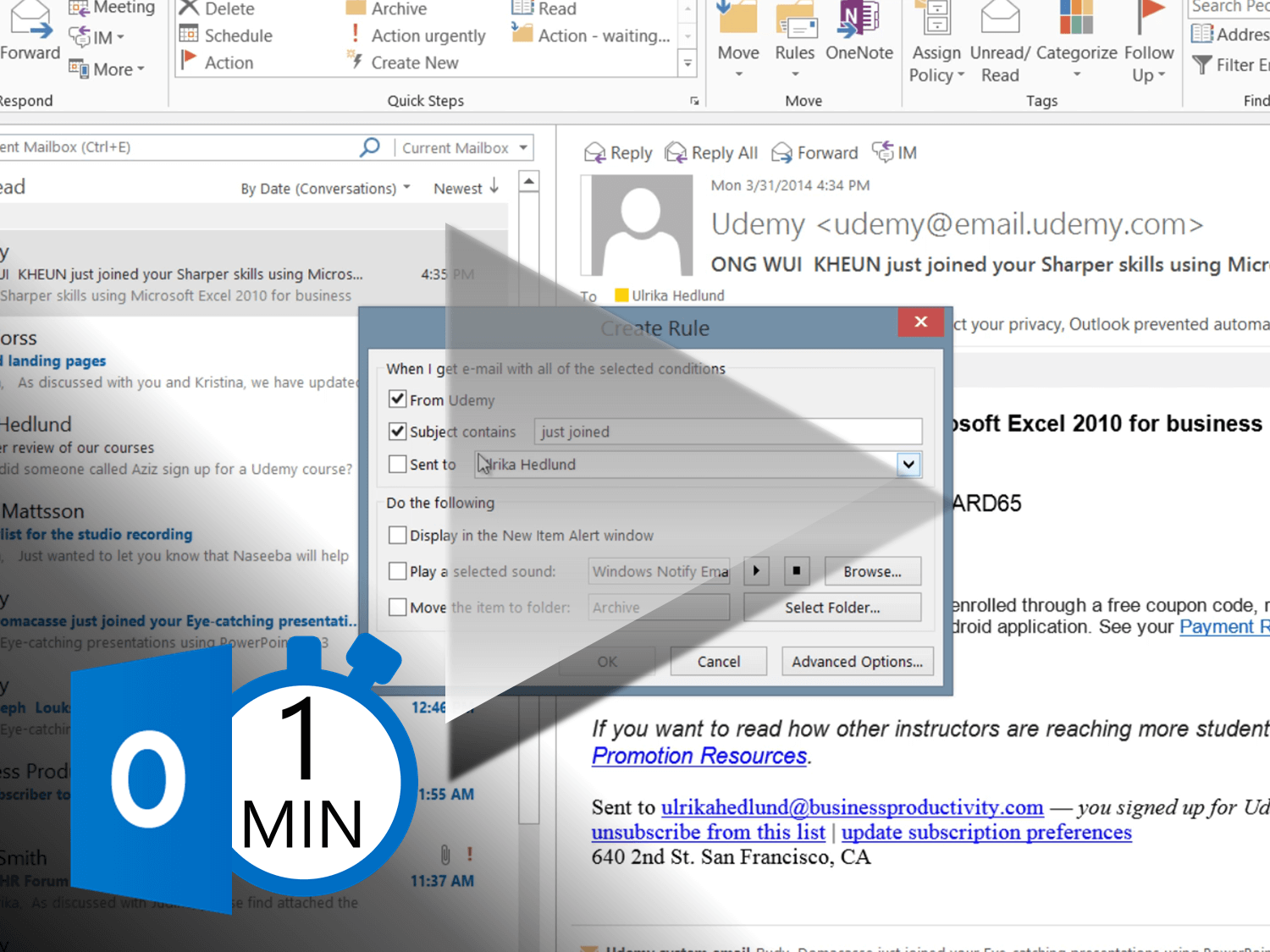 How To Create A Rule In Outlook 2013